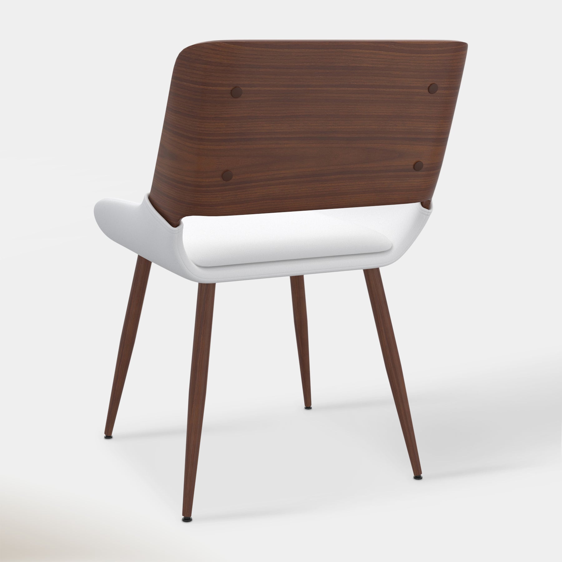 Carter Dining Chair - White Faux Leather & Walnut | Hoft Home
