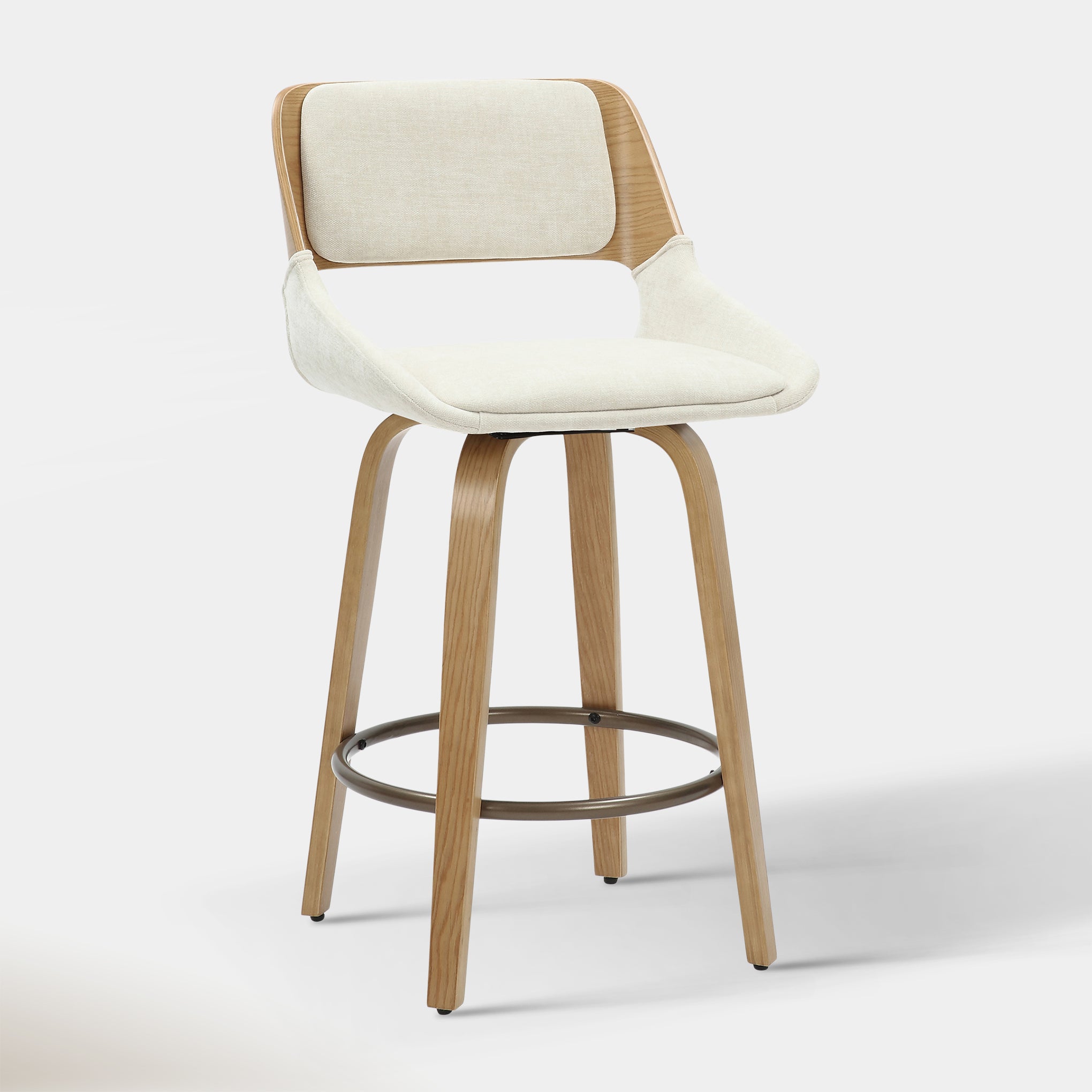 Carter Counter Stool - Beige & Oak | Hoft Home