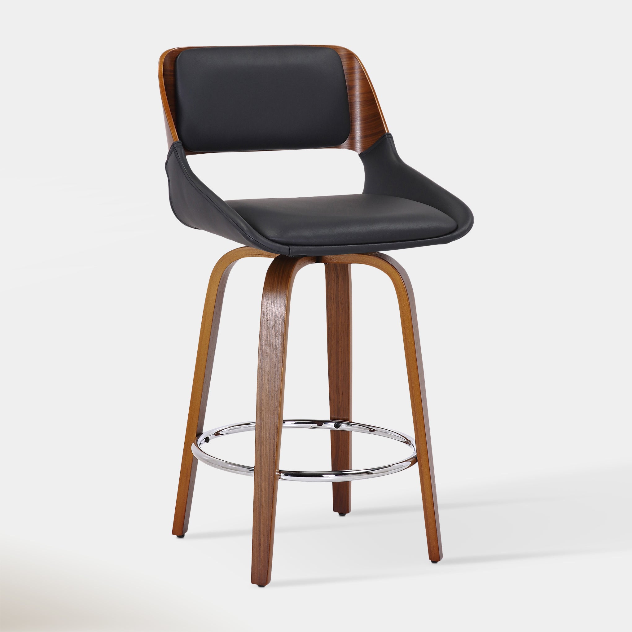 Carter Counter Stool - Black & Walnut | Hoft Home