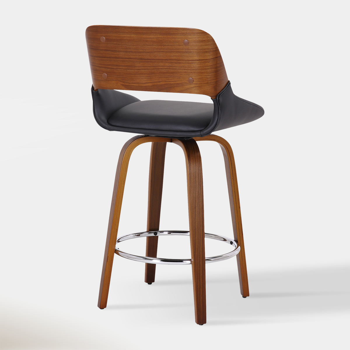 Carter Counter Stool - Black & Walnut | Hoft Home