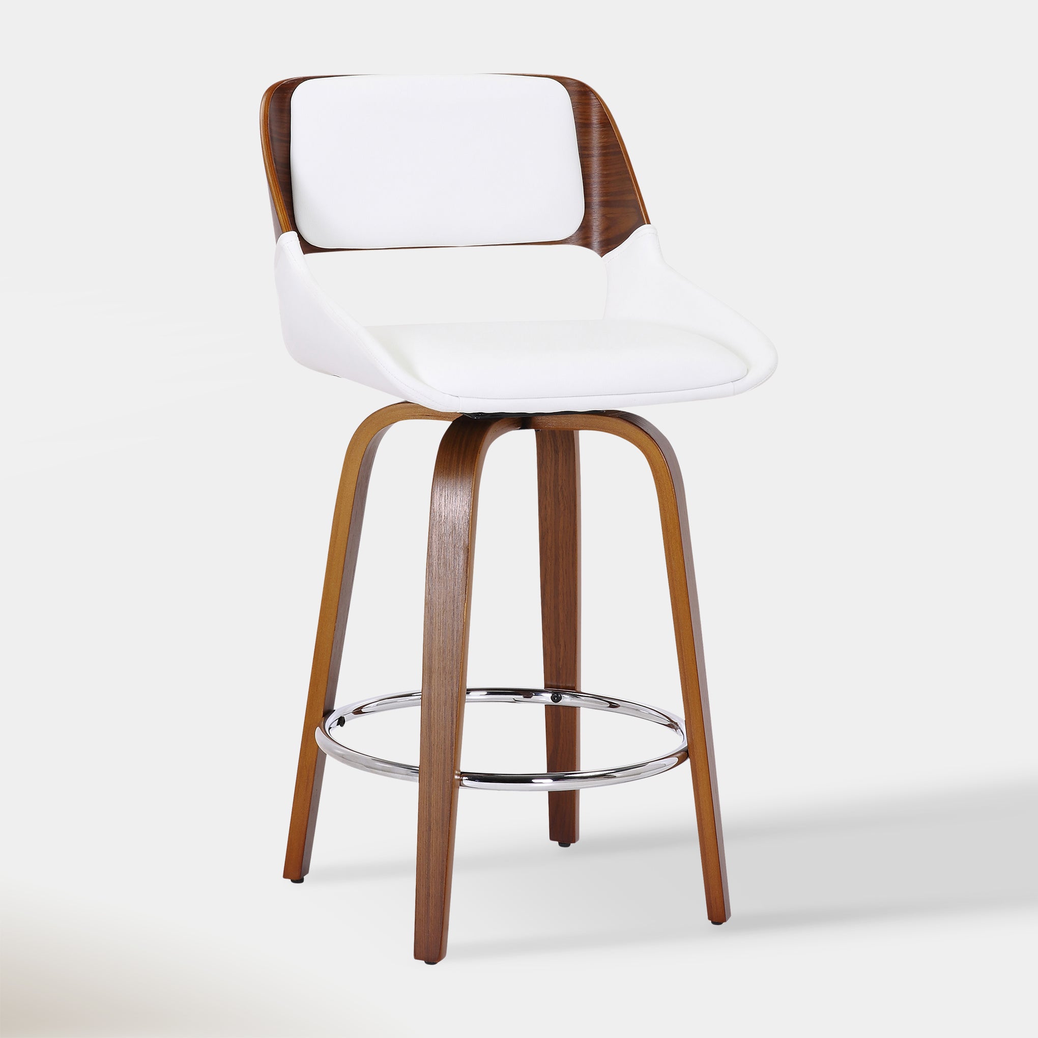 Carter Counter Stool - White & Walnut | Hoft Home