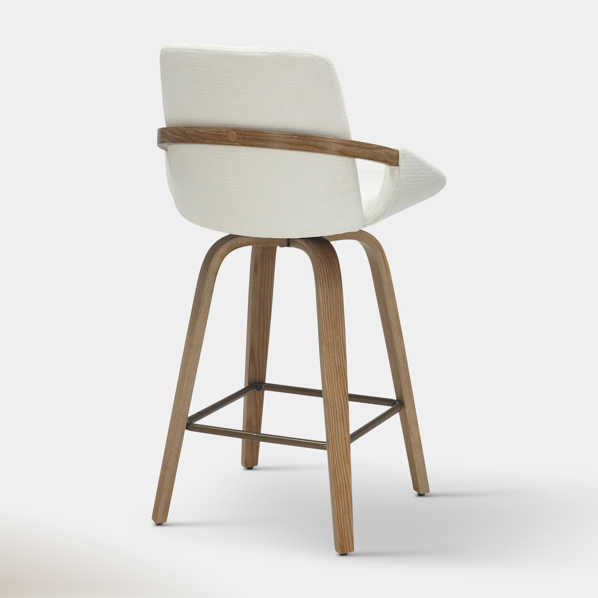 Lennox Counter Stool - Ivory & Washed Oak