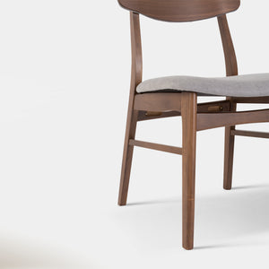 Amara Dining Chair - Walnut & Smoke | Hoft Home