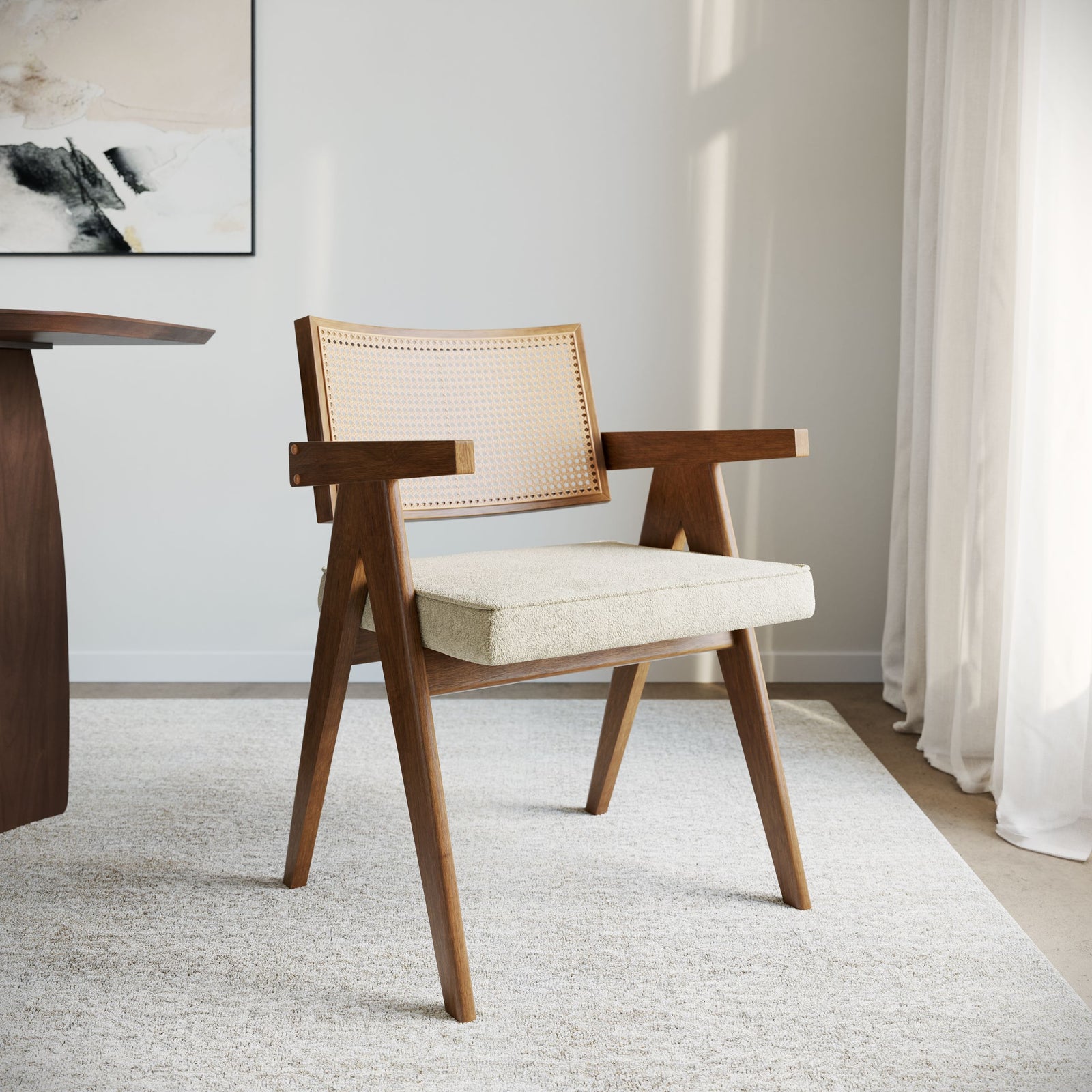 Augustine Dining Chair - Cream & Cocoa | Hoft Home