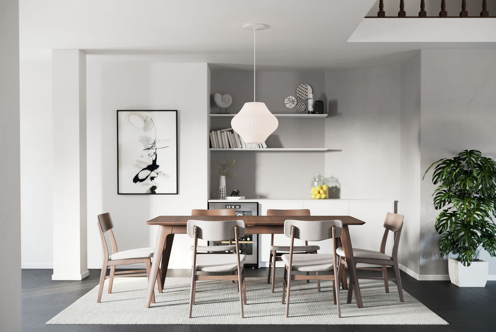 Amara Dining Chair - Smoke & Walnut | Hoft Home