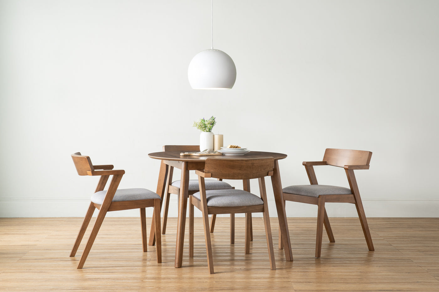 Werner Round Extendable Dining Table - Walnut | Hoft Home