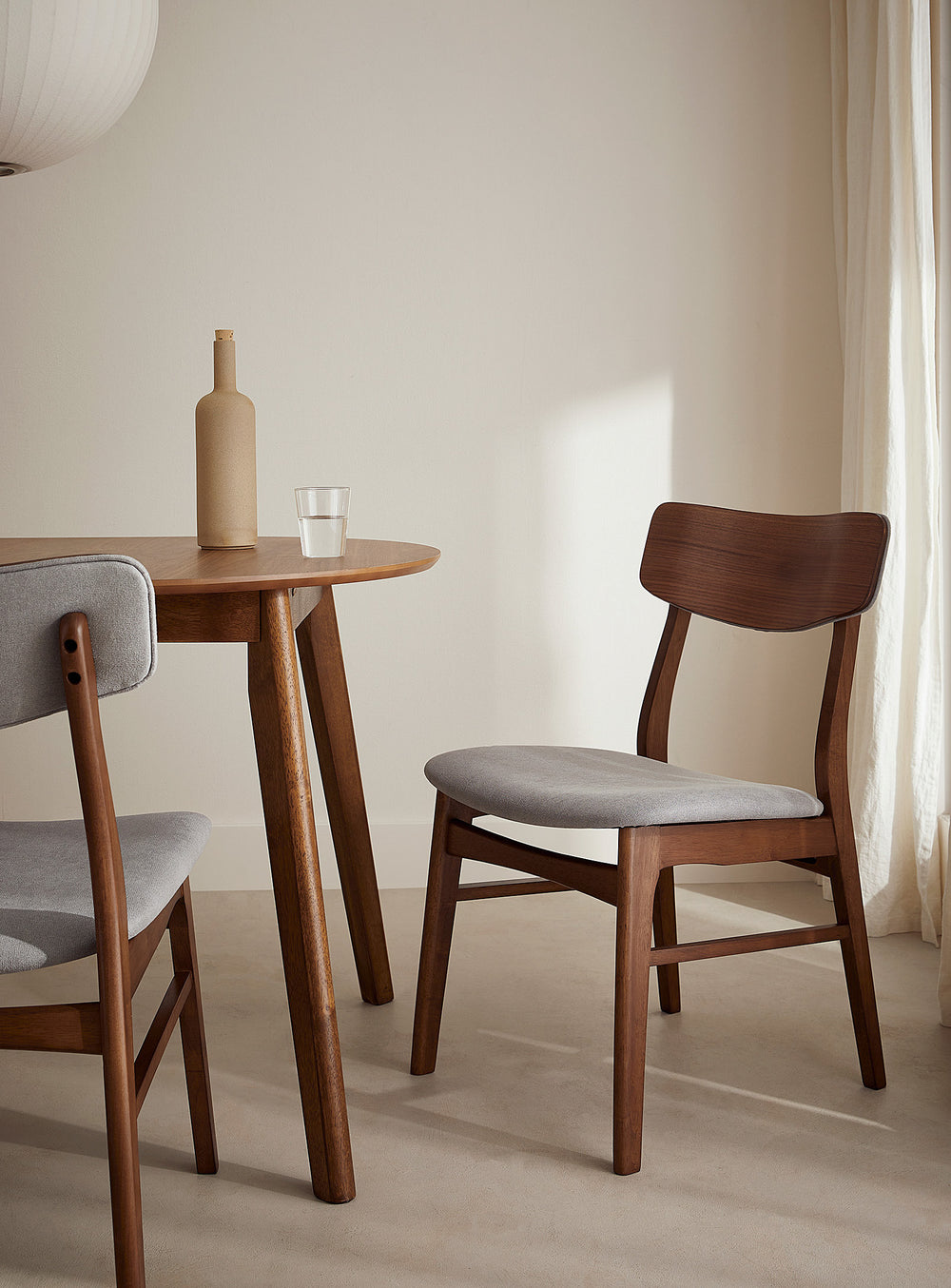 Amara Dining Chair - Smoke & Walnut | Hoft Home