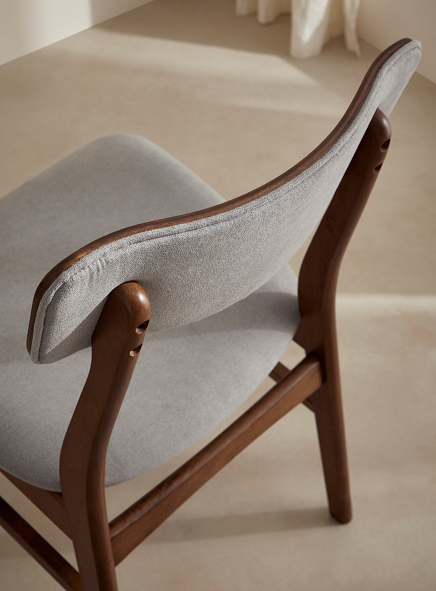 Amara Dining Chair - Smoke & Walnut | Hoft Home