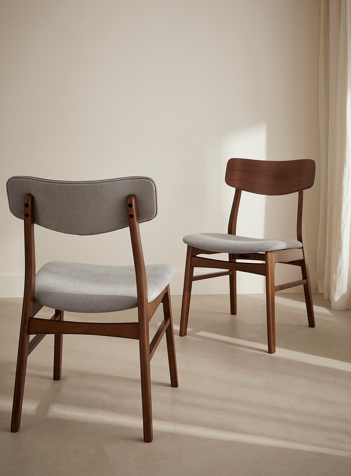 Amara Dining Chair - Smoke & Walnut | Hoft Home
