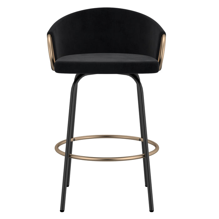 Harper Counter Stool - Black Velvet | Hoft Home