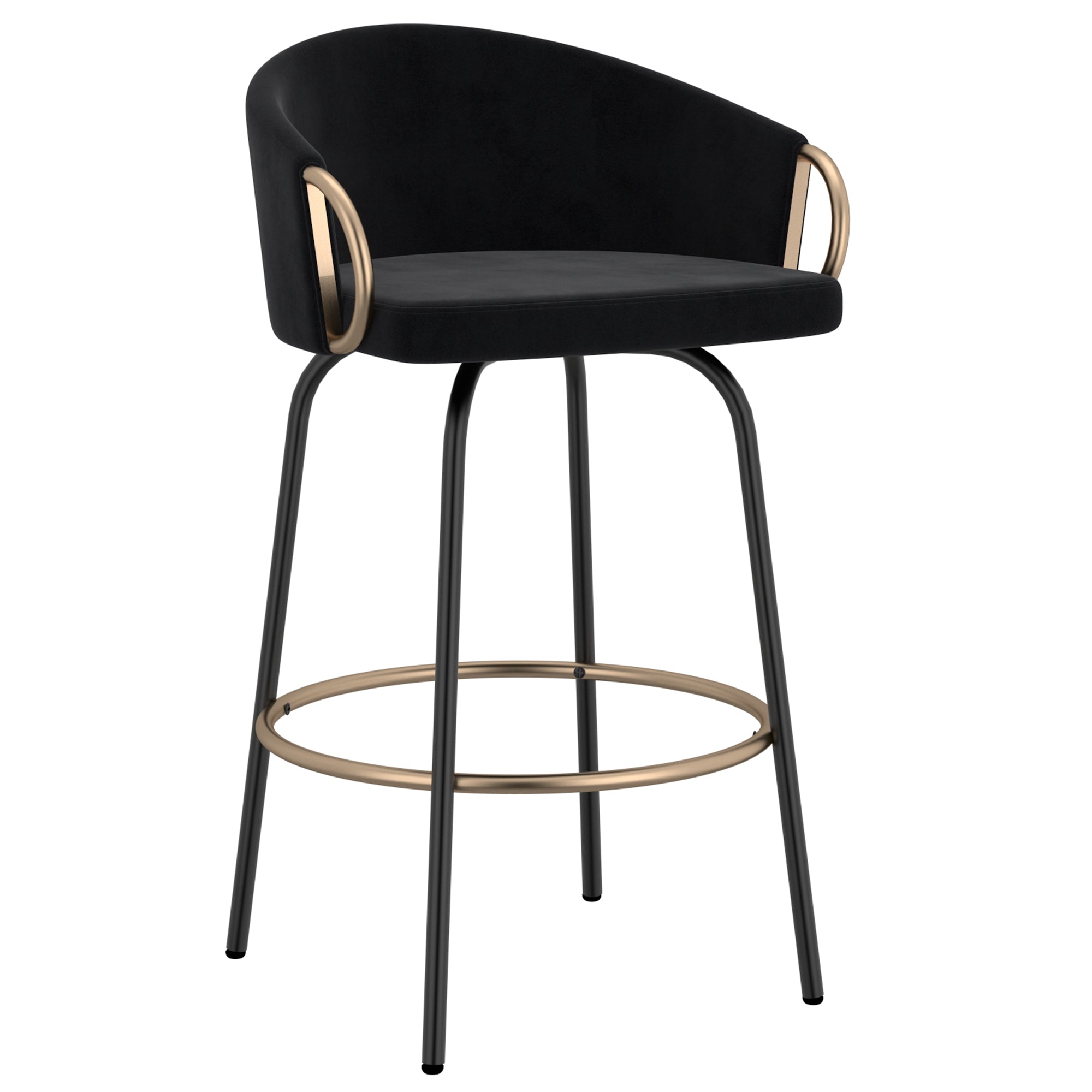 Harper Counter Stool - Black Velvet | Hoft Home